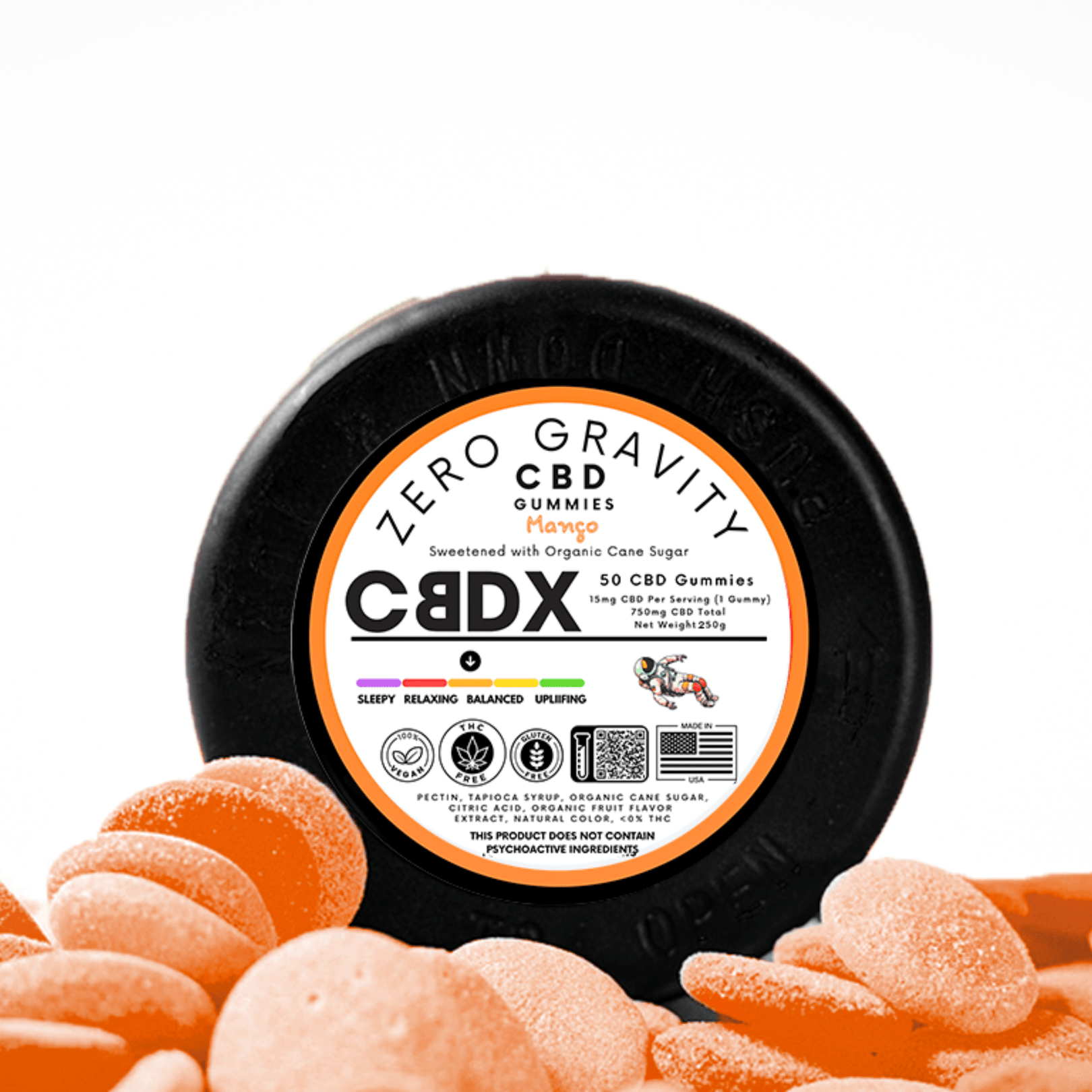 Zero Gravity CBD Gummies – 20 mg CBD | Non-THC Relaxation – CBDX – CBDX.com